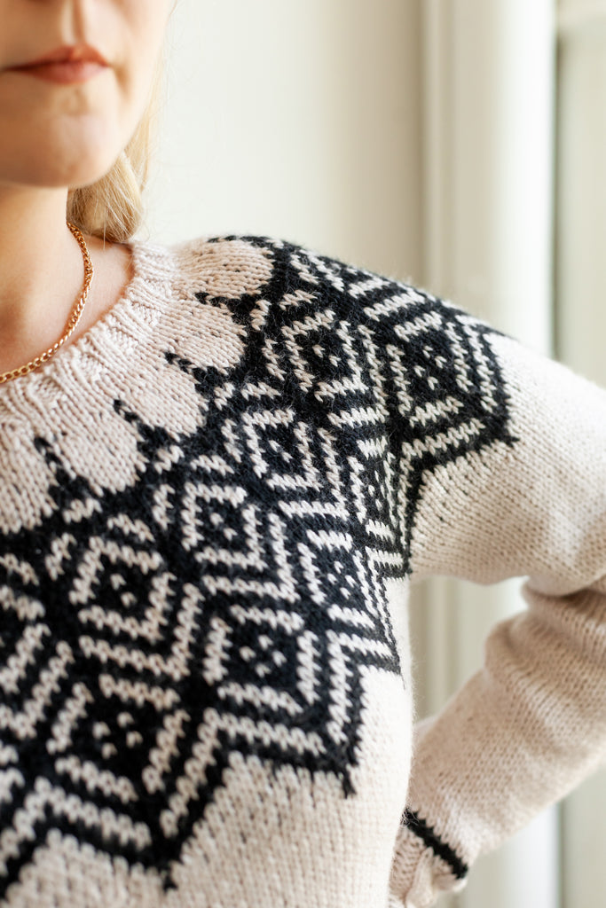Knit Pattern: Web of Diamonds Sweater – whiteowlcrochetco