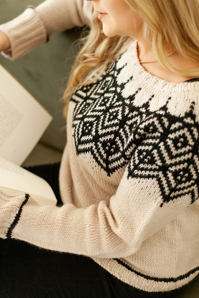 Knit Pattern: Web of Diamonds Sweater – whiteowlcrochetco